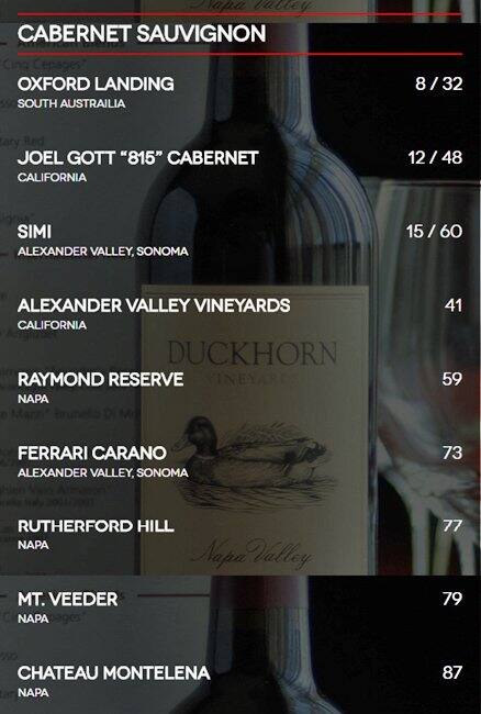 Menu at Chicago Prime Steakhouse, Schaumburg