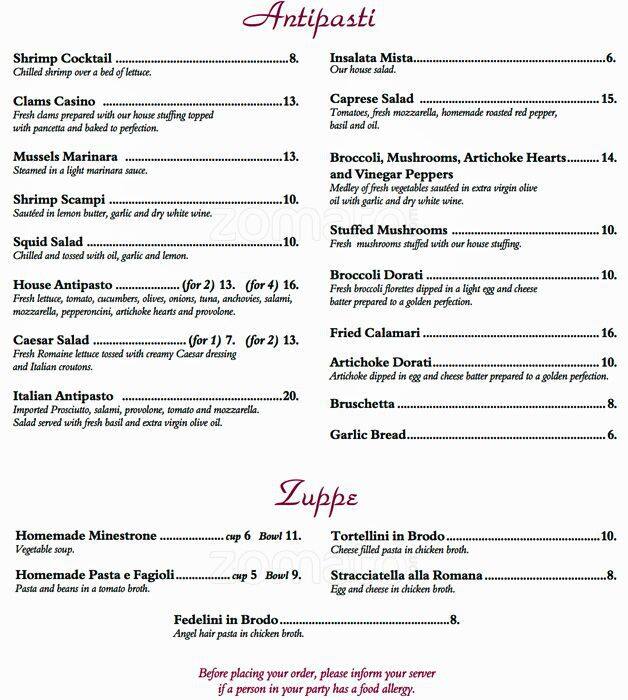 L'Osteria Ristorante Menu - Urbanspoon/Zomato