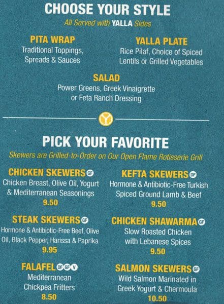 Yalla Menu, Menu for Yalla, Walnut Creek, Walnut Creek - Urbanspoon/Zomato