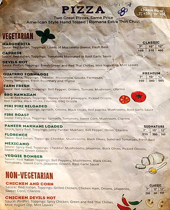 Menu of DJ's Pizza & Pasta, Sector 83, Gurgaon