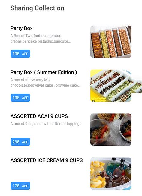 Menu of Freez, Al Quoz, Dubai