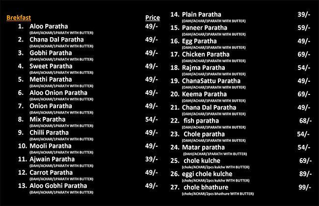 Menu of Masterchef Restaurant, Sector 22, Gurgaon