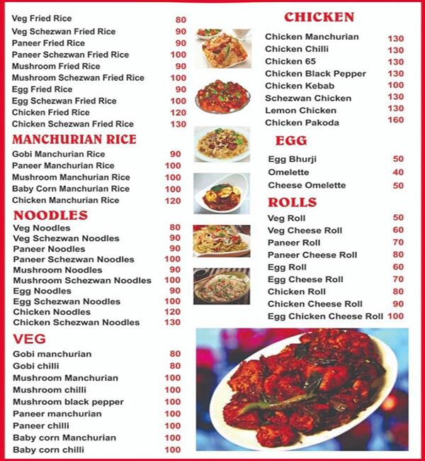 Menu of Foodie Zone, Electronic City, Bangalore