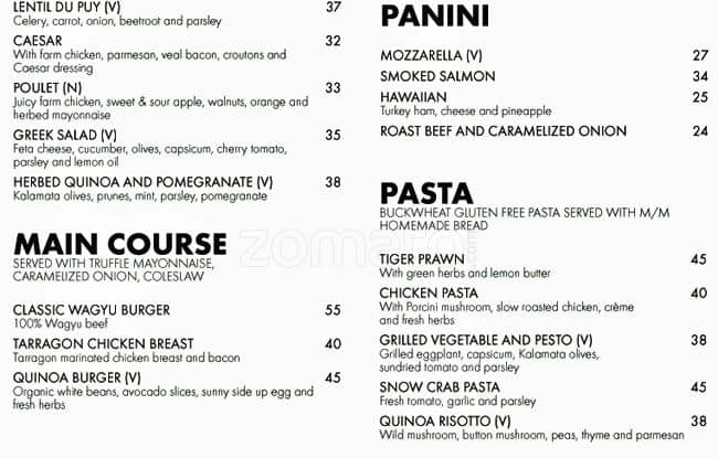 Menu at Maison Mathis restaurant, Dubai, 13A Street