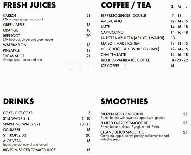 Menu at Maison Mathis restaurant, Dubai, 13A Street