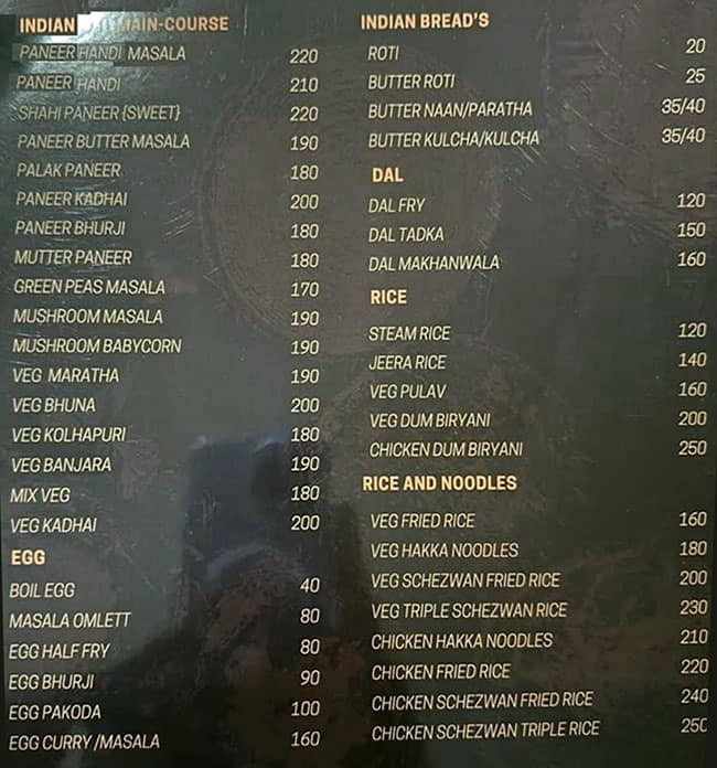 Menu of Yash Resto Bar, Hadapsar, Pune