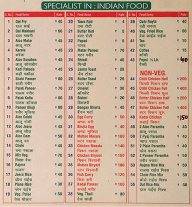 Ramji Food Plaza Menu, Menu for Ramji Food Plaza, Paharganj, New Delhi ...