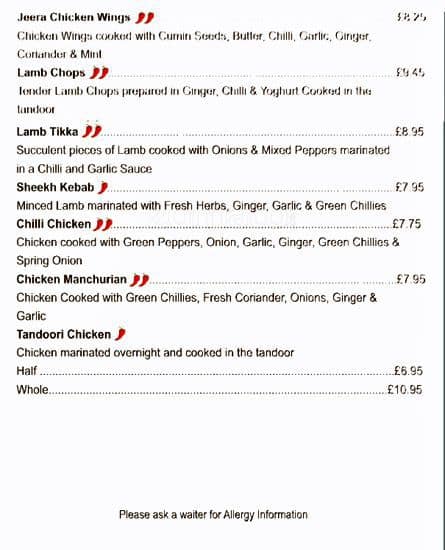 Menu at The Grange Restaurant, Wallington, Beddington Park