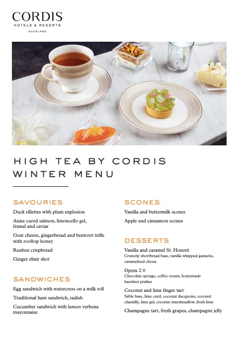 Menu at Lobby Lounge pub & bar, Auckland