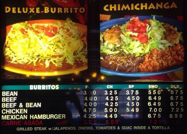 Menu at El Chubby's Mexican Restaurant, Aurora, S Abilene St