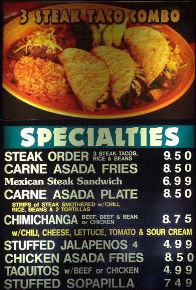 Menu at El Chubby's Mexican Restaurant, Aurora, S Abilene St