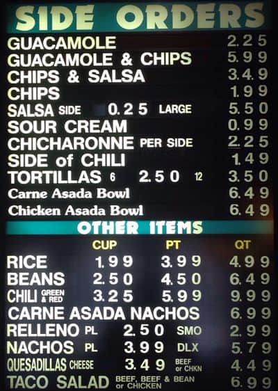 Menu at El Chubby's Mexican Restaurant, Aurora, S Abilene St
