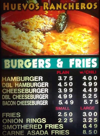 Menu at El Chubby's Mexican Restaurant, Aurora, S Abilene St