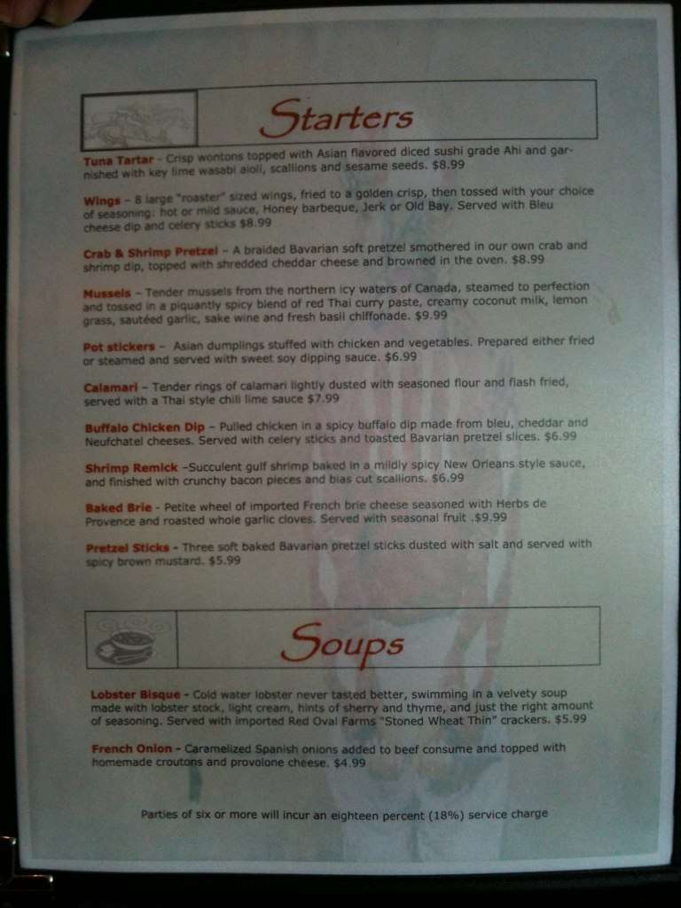 Menu at Silks Restaurant, Havre de Grace