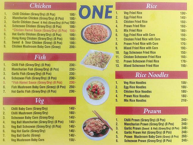 Menu of One, Santoshpur, Kolkata