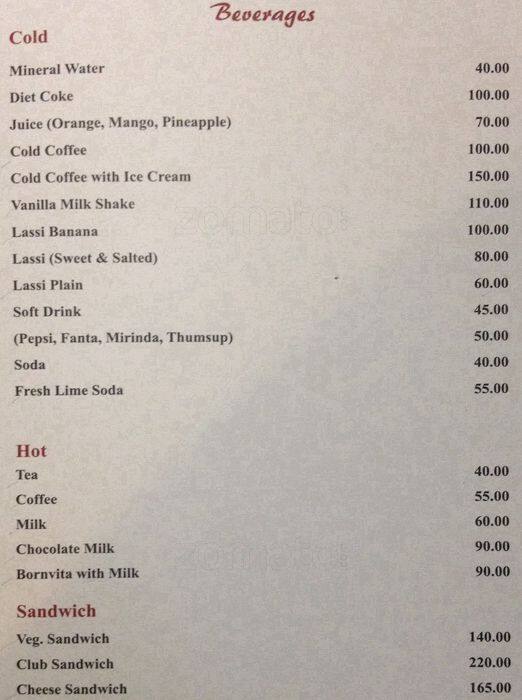 Ahan Restaurant - Hotel Trisha Bhoomi Residency Menu - Zomato