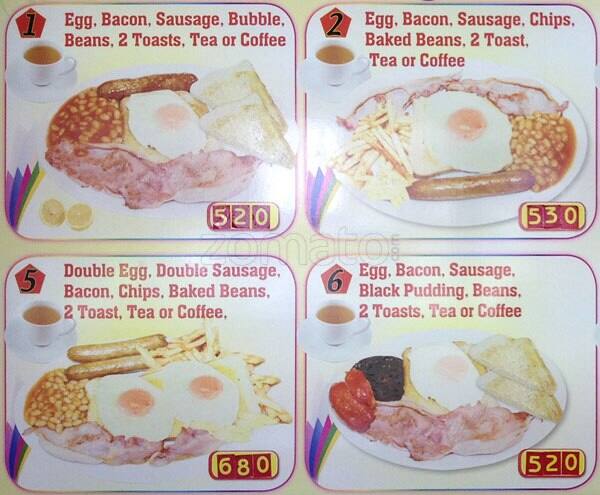 Menu at Rainbow Cafe, London, 76 Dudden Hill Ln