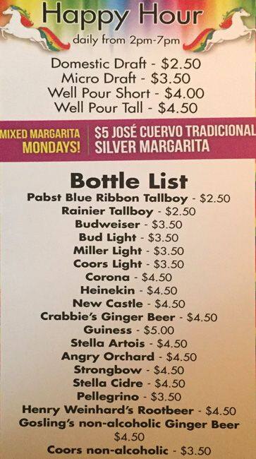 Menu at The Mix pub & bar, Tacoma