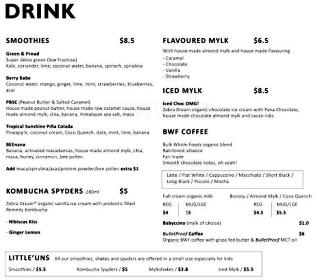 Menu at Raw Meet cafe, Somerville