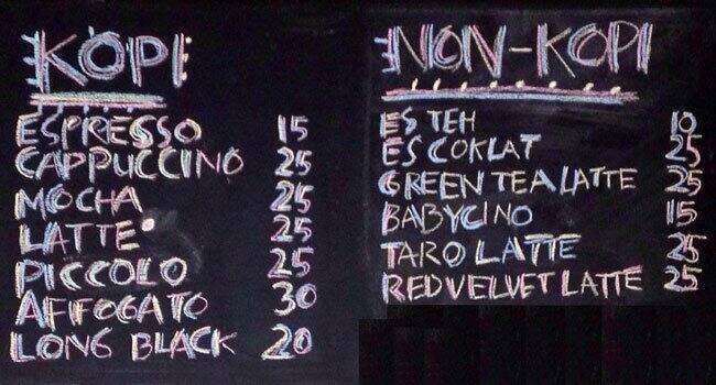 Menu at Red Cherry Blossom Coffee Roaster cafe, South Jakarta, Jl ...