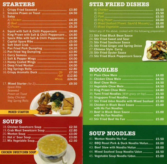 Menu at Yumi restaurant, London, 20 Broadway