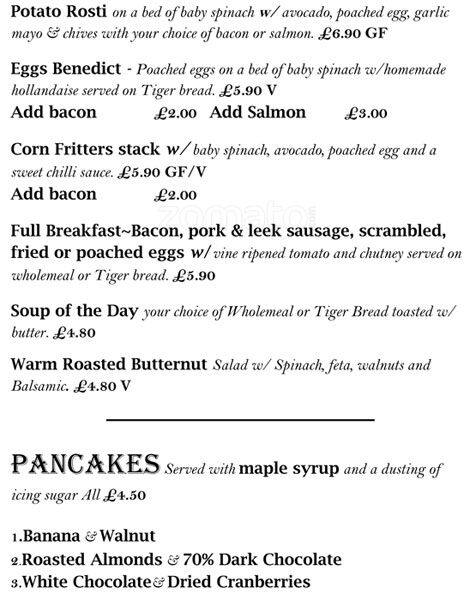 Menu at Butter Beans cafe, Richmond, 3