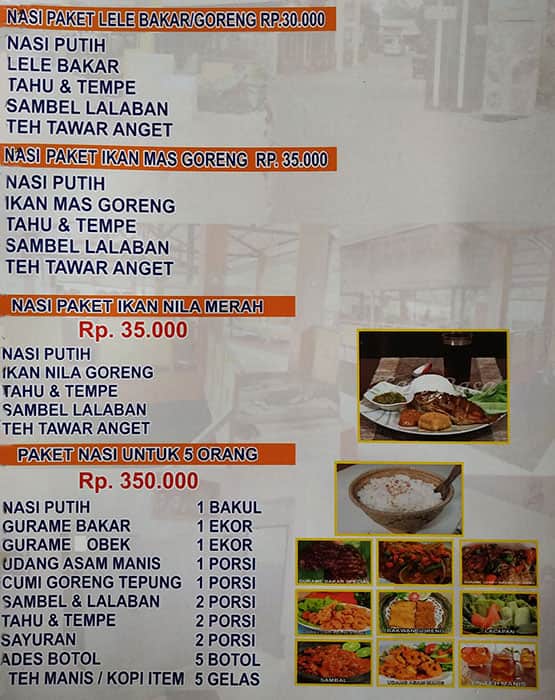 Menu at Rumah Makan dan Pemancingan Hj. Aten Sutan restaurant ...