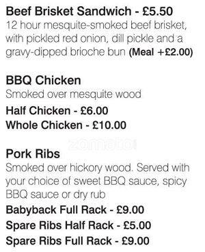Menu at Buddy's BBQ & Burgers, Glasgow, 705 Pollokshaws Rd