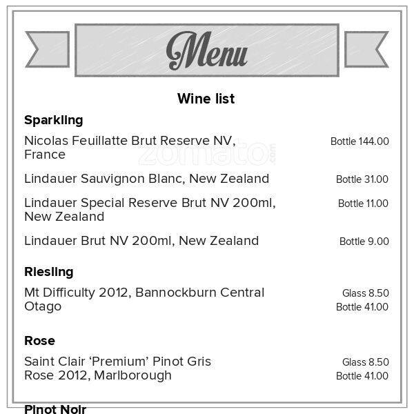 Menu at Hell Pizza cafe, Dunedin