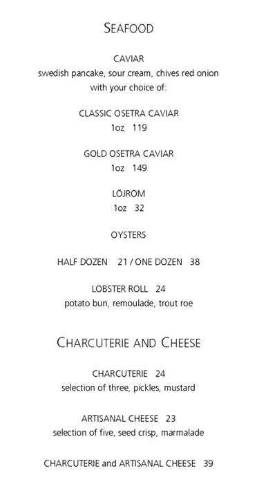 Menu at Aquavit restaurant, West New York, 65 E 55th St