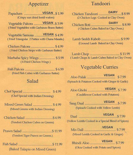 Marhaba Indian & Pakistani Halal Cuisine Menu - Urbanspoon/Zomato