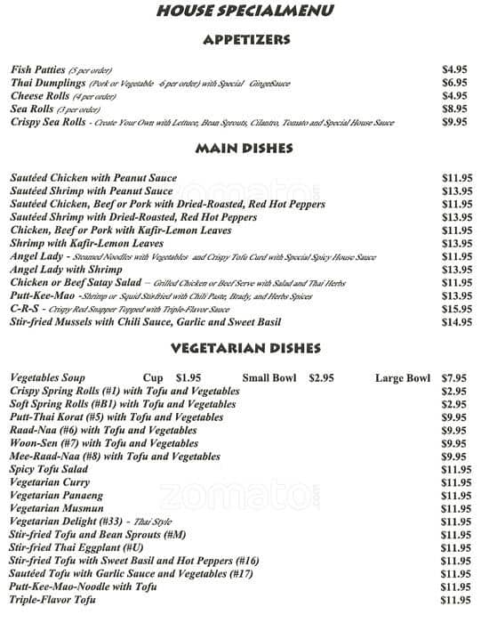Menu at Nit Noi restaurant, The Woodlands, Woodlands Pkwy