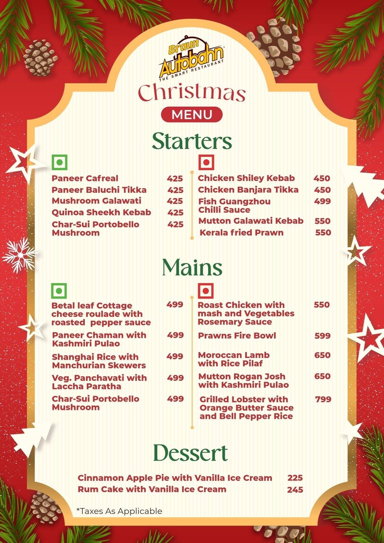 Menu of Braun Autobahn - The Smart Restaurant, Viman Nagar, Pune