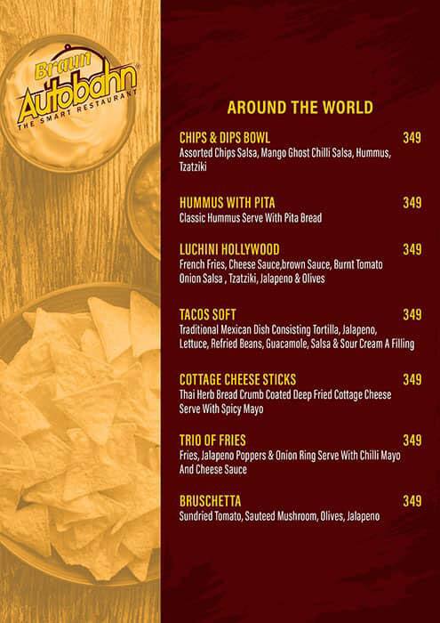 Menu at Braun Autobahn - The Smart Restaurant, Pune