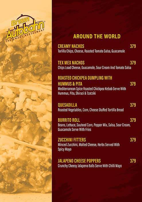 Menu at Braun Autobahn - The Smart Restaurant, Pune