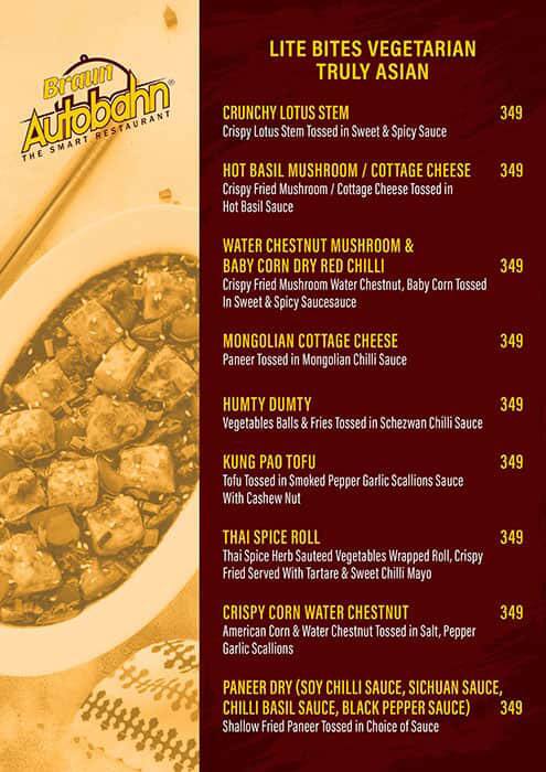 Menu at Braun Autobahn - The Smart Restaurant, Pune