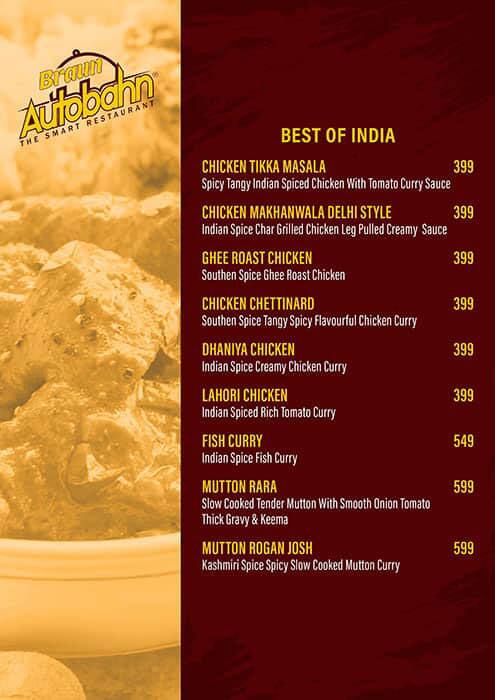 Menu at Braun Autobahn - The Smart Restaurant, Pune