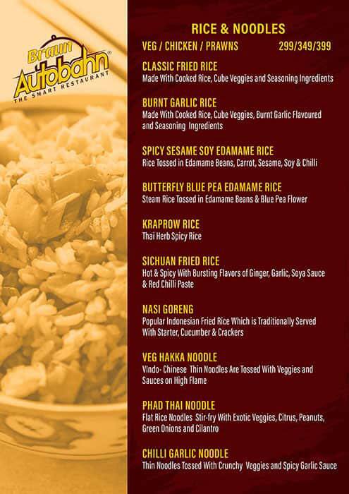 Menu at Braun Autobahn - The Smart Restaurant, Pune