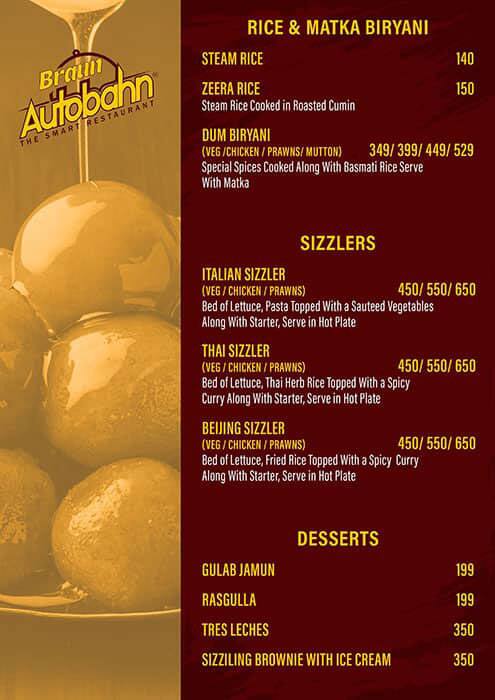 Menu at Braun Autobahn - The Smart Restaurant, Pune