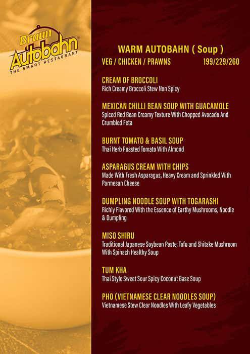 Menu at Braun Autobahn - The Smart Restaurant, Pune