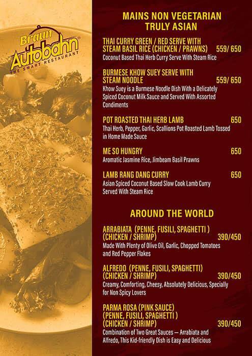 Menu at Braun Autobahn - The Smart Restaurant, Pune