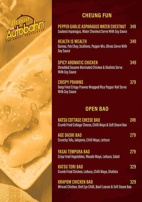 Menu at Braun Autobahn - The Smart Restaurant, Pune