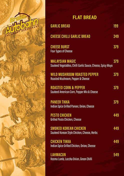 Menu at Braun Autobahn - The Smart Restaurant, Pune