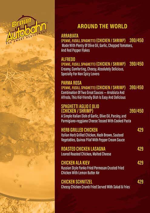 Menu at Braun Autobahn - The Smart Restaurant, Pune