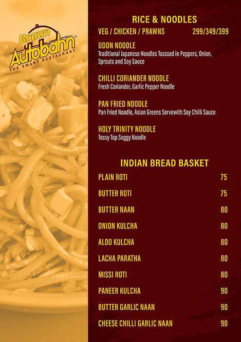 Menu at Braun Autobahn - The Smart Restaurant, Pune