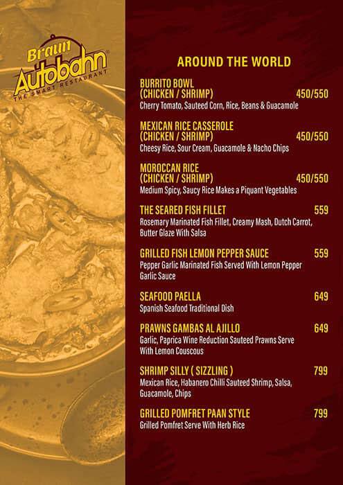 Menu at Braun Autobahn - The Smart Restaurant, Pune