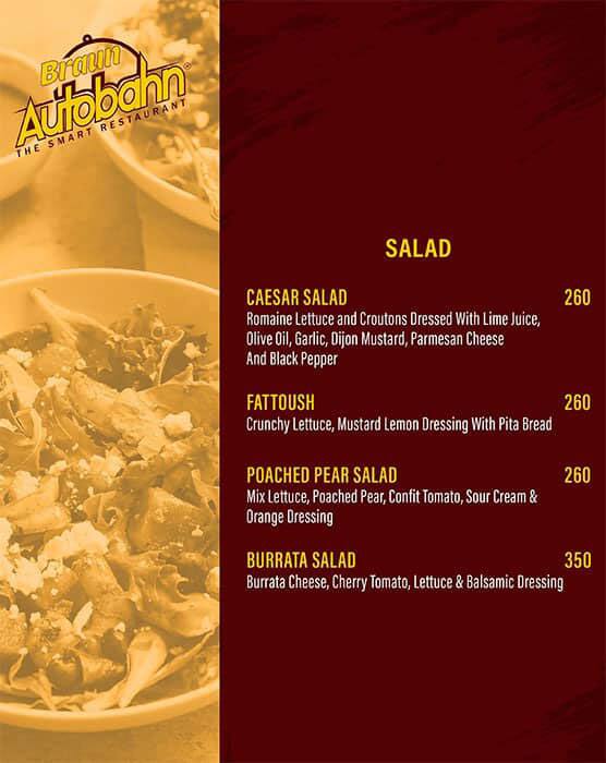 Menu at Braun Autobahn - The Smart Restaurant, Pune
