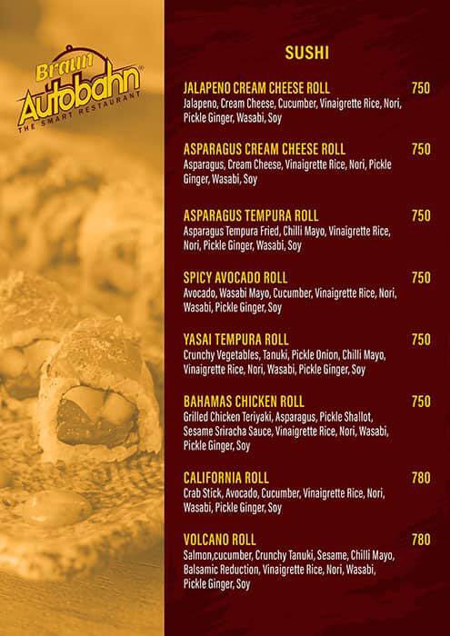 Menu at Braun Autobahn - The Smart Restaurant, Pune