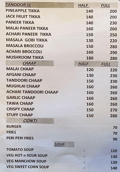 Menu at SHIVOHAM ATRANGI THE INDIAN CAFE & RESTAURANT, Meerut