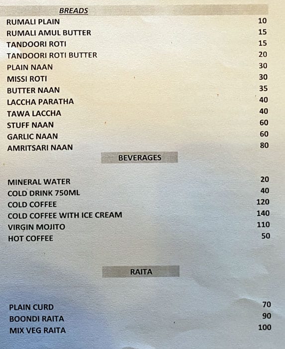 Menu at SHIVOHAM ATRANGI THE INDIAN CAFE & RESTAURANT, Meerut